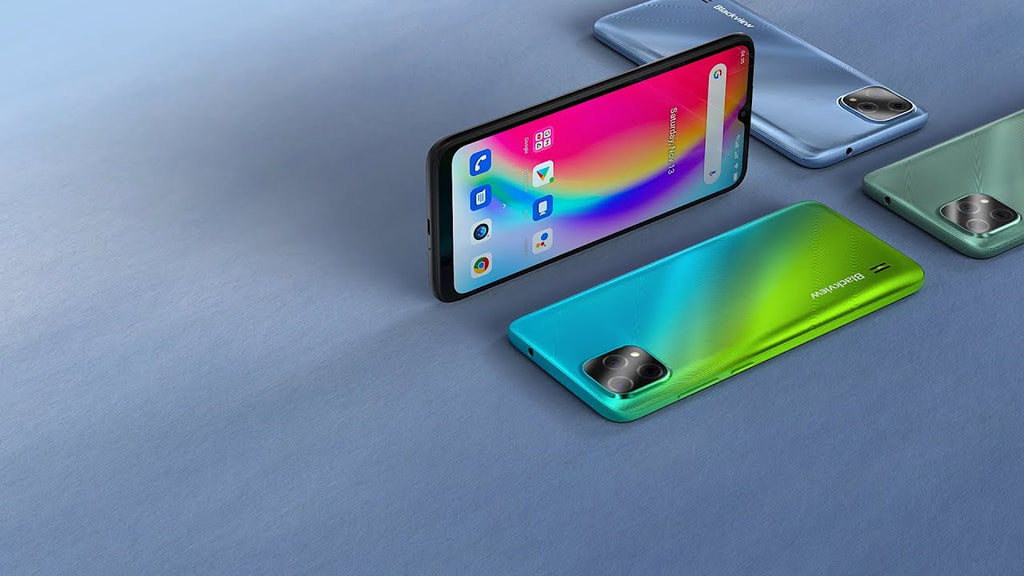 Telefon subțire și la modă, verde neon, șase inci, smartphone colorat ...